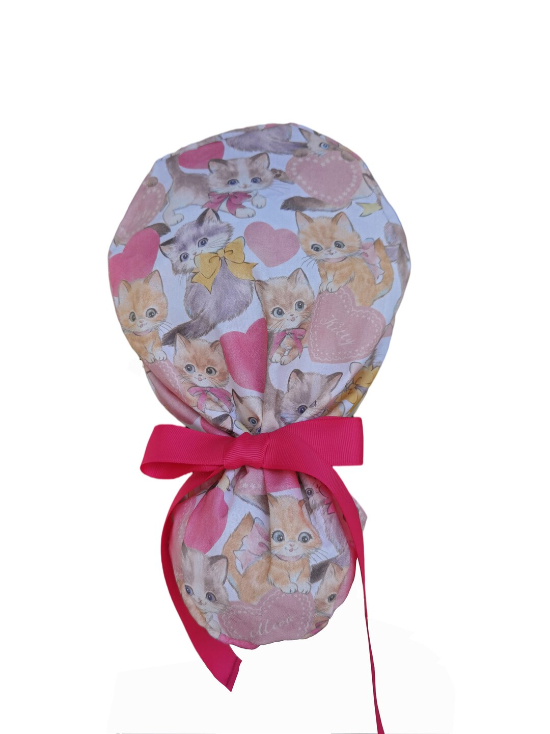 Kitty Ponytail Hat,cat Ponytail Cap,kitten Ponytail Hat,cute Ponytail ...