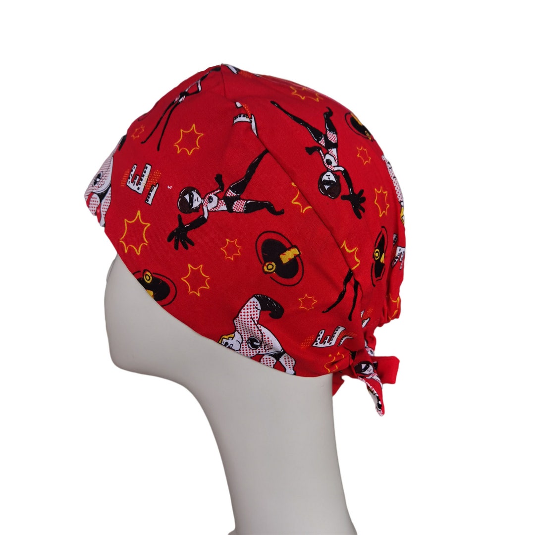 The Incredibles Surgical Cap,red Surgical Hat,dentist Scrub Cap,surgeon ...