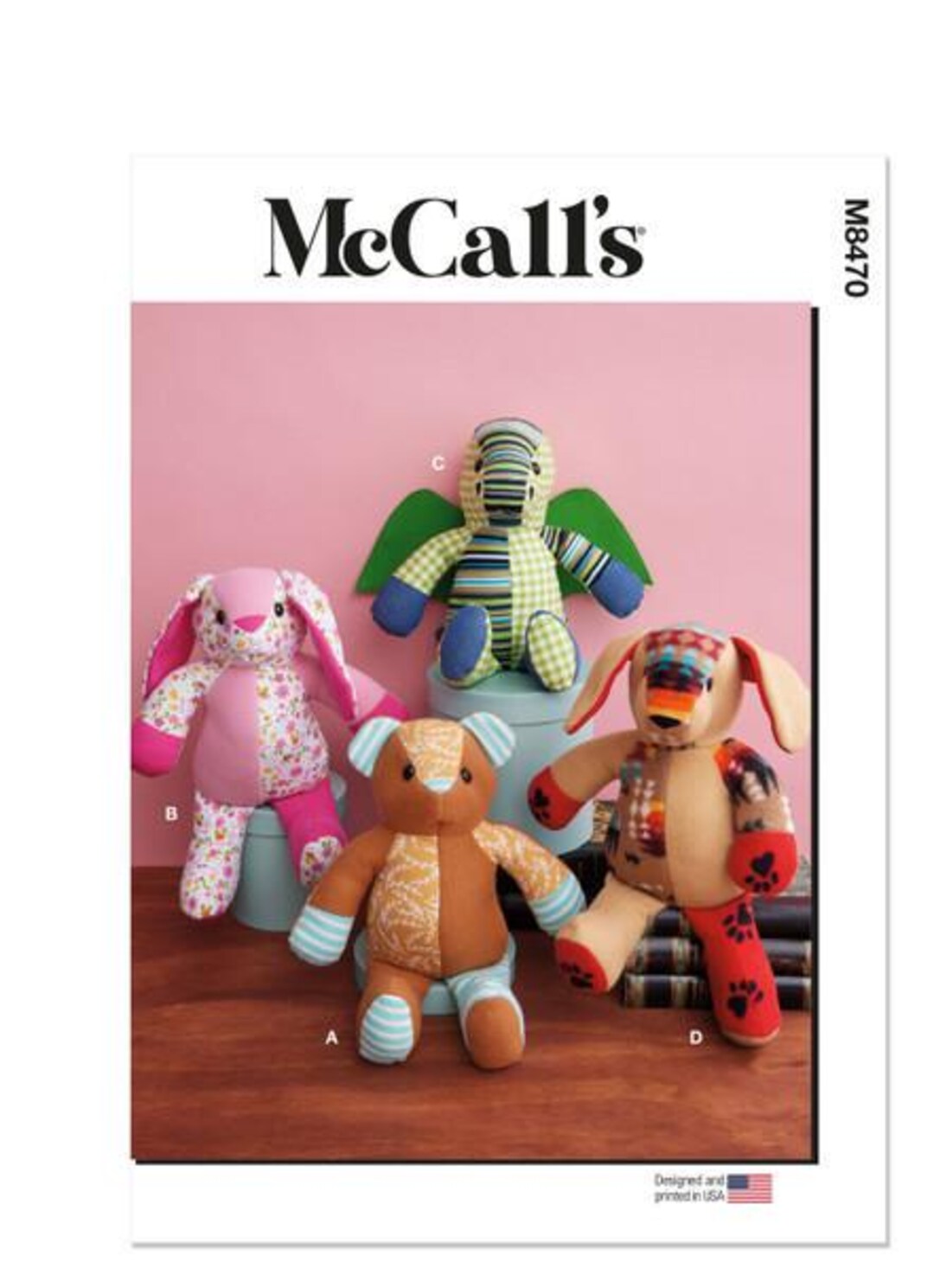 M8470 Mccalls Pattern Bear Puppy Dragon Bunny Memory Bear Stuffed ...