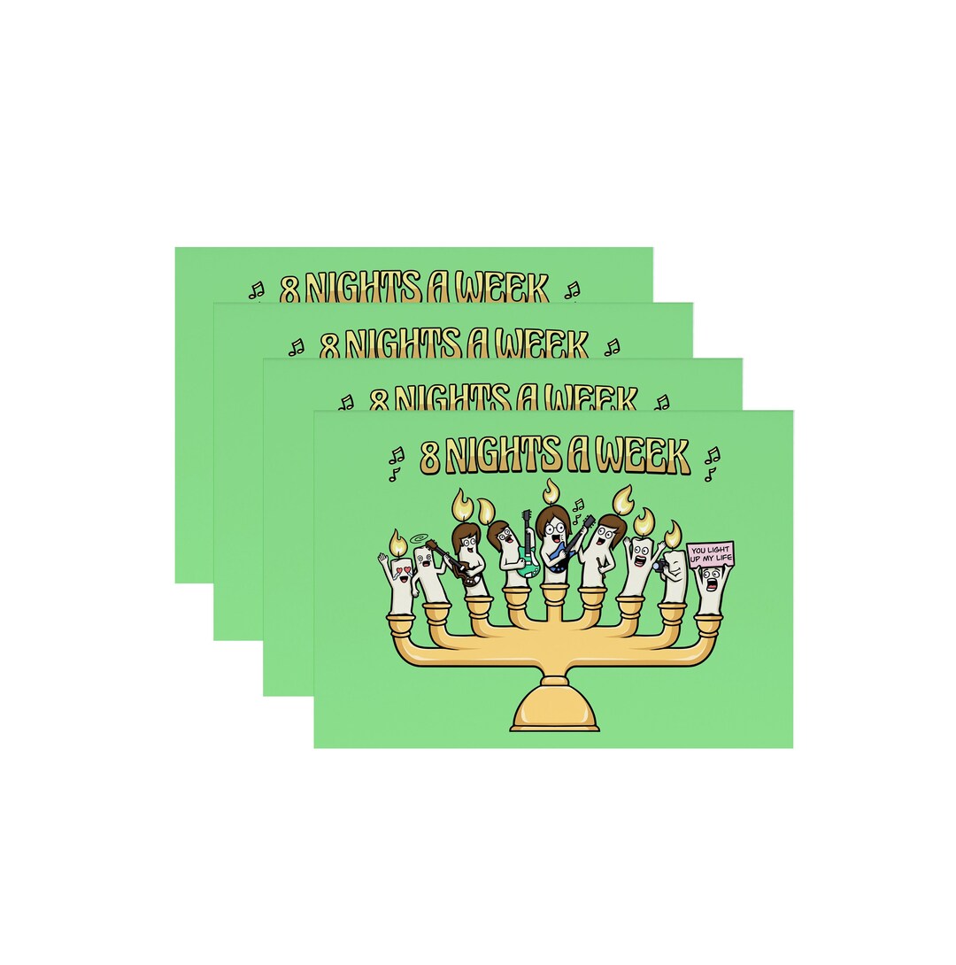 Funny Hanukkah Card - 4 Card Gift Set, the Beatles Hanukkah, Menorah ...