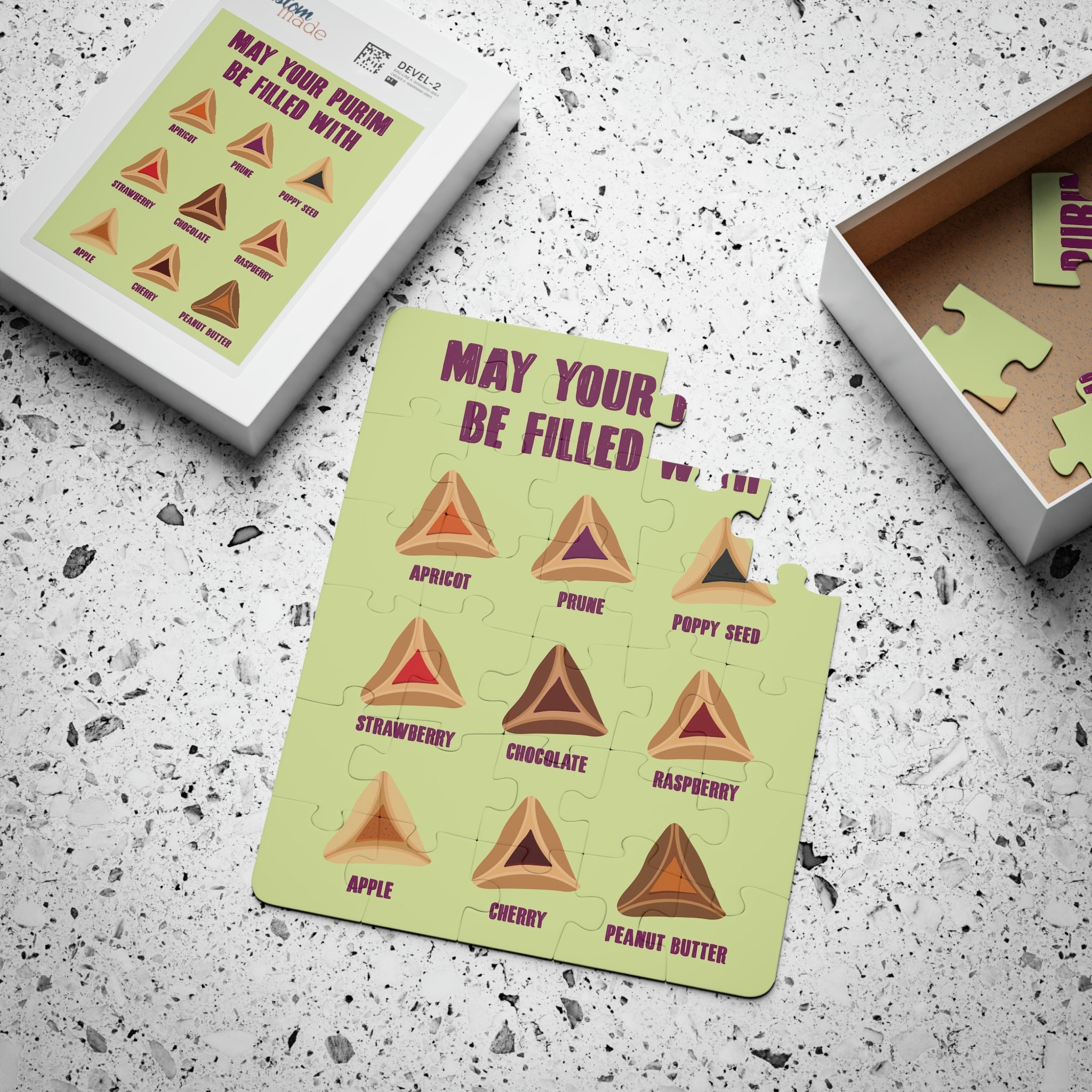 Purim Puzzle, Jewish Puzzle, Cute Jewish Gift, Kids Puzzle, Purim Gift ...