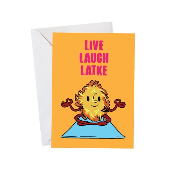 Live Laugh Latke Hanukkah Card Funny Hanukkah Card Cute - Etsy