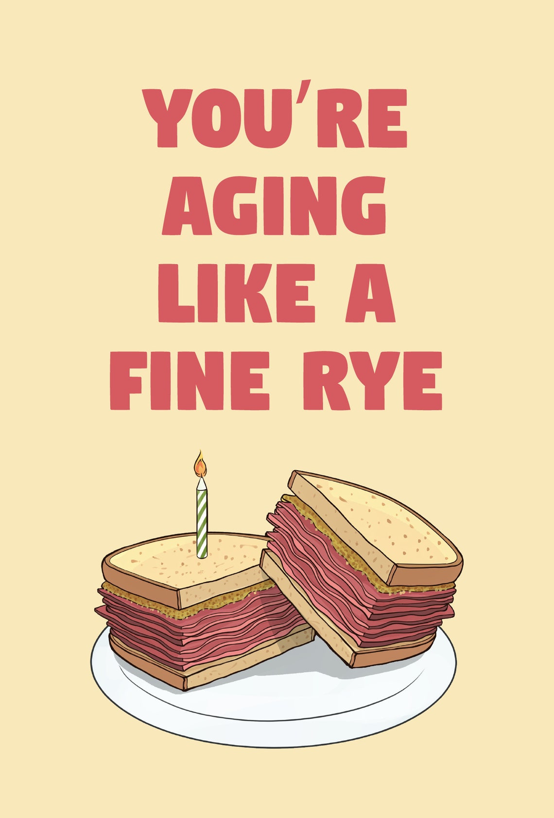 Jewish Birthday Card, Funny Jewish Card, Pastrami Sandwich, Happy ...