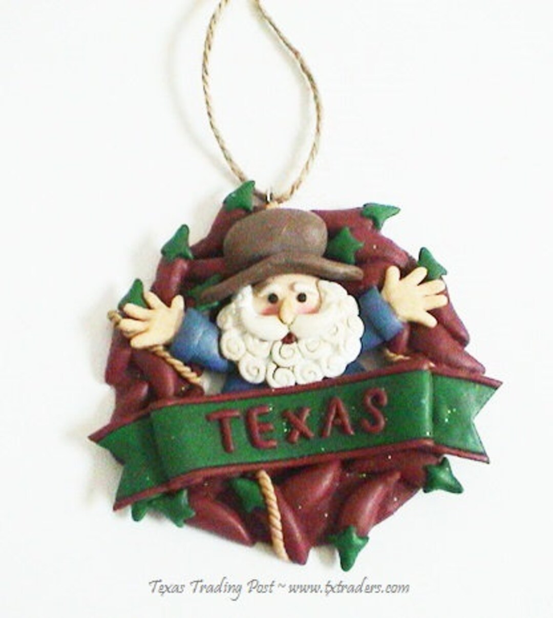 Texas Christmas Ornament - Chili Pepper Santa - Etsy