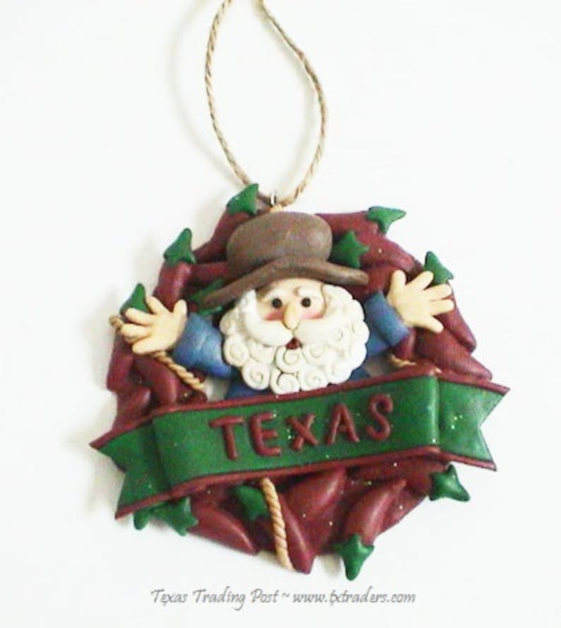 Texas Christmas Ornament - Chili Pepper Santa - Etsy