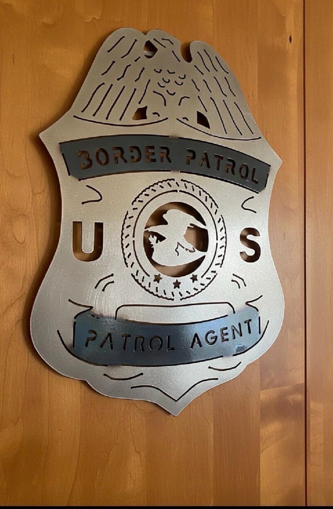 Heat Treated Steel Border Patrol Badge Wall Art | Laser Cut Metal Sign ...