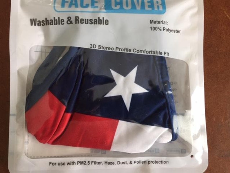 Texas Flag Cloth Face Mask Texas Face Cover - Etsy