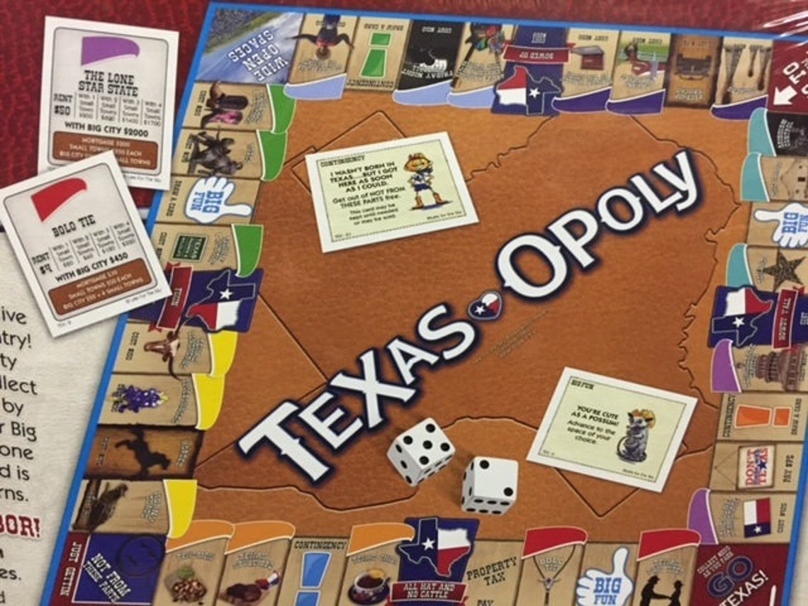 Texas-opoly - the Monopoly Board Game for Texans - Etsy