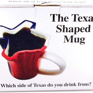 Texas Shaped Coffee Mug in Our Texas Flag - What a Great Way to Start ...