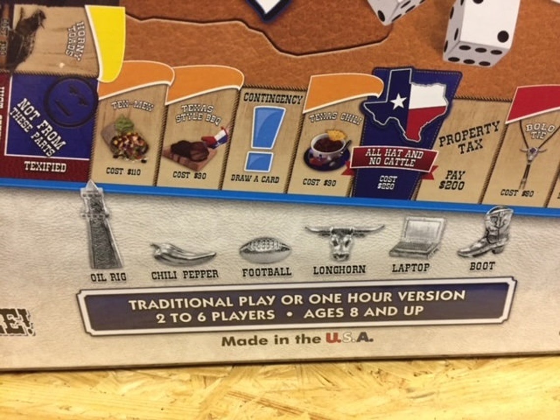 Texas-opoly - the Monopoly Board Game for Texans - Etsy