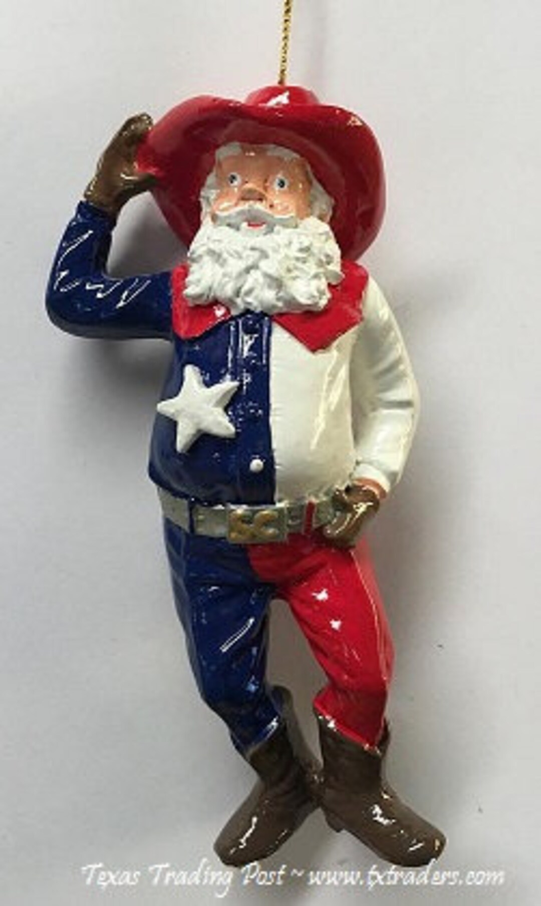 Texas Christmas Ornament - Cowboy Santa - Etsy