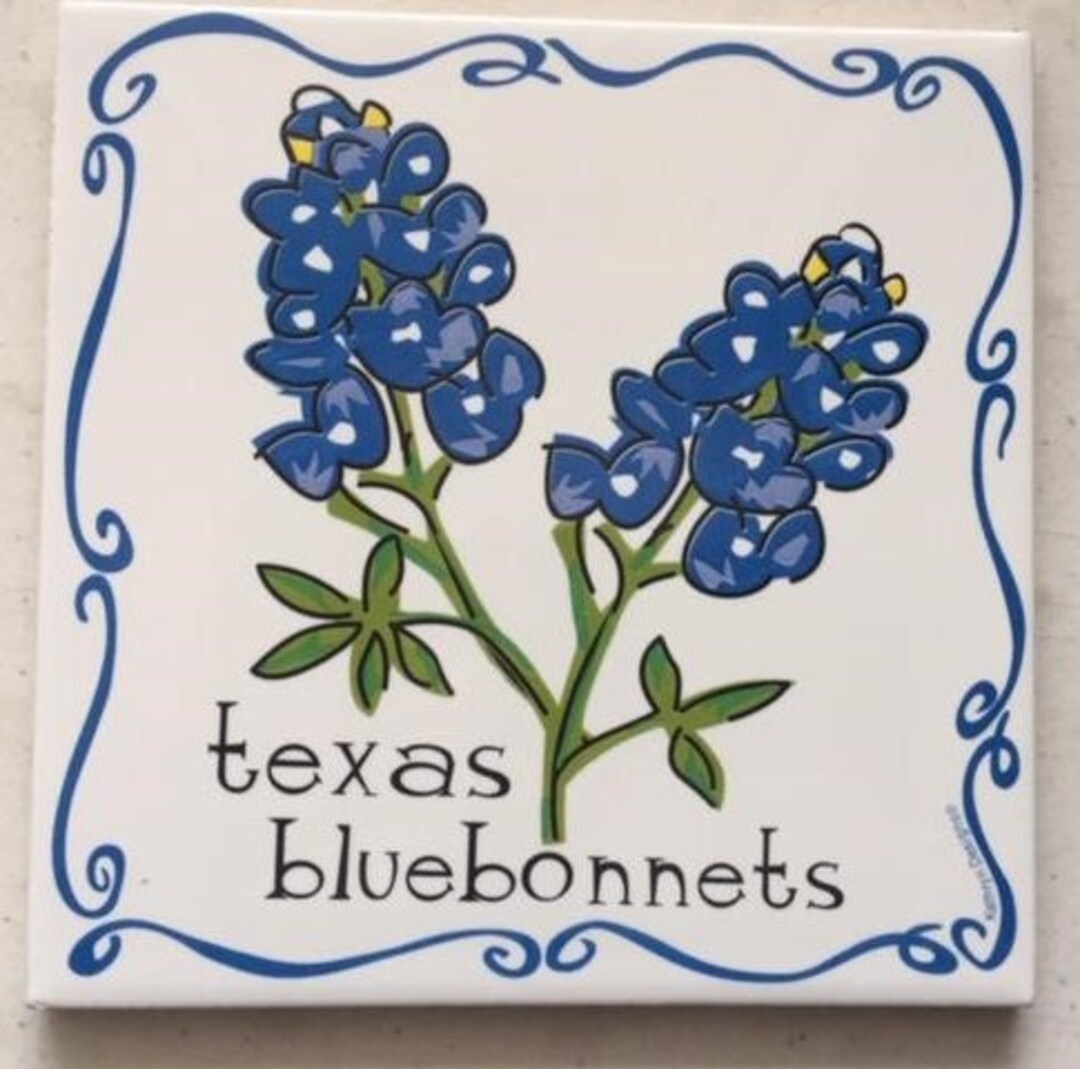 Ceramic Texas Bluebonnet Trivet - Etsy