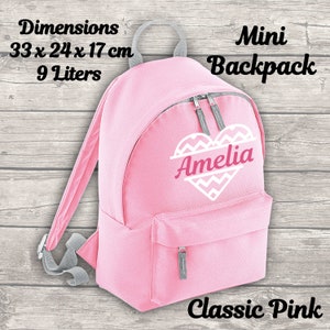 Personalised 9 Litre Backpack - Water Bottle - Lunch Bag - Pencil Case ...