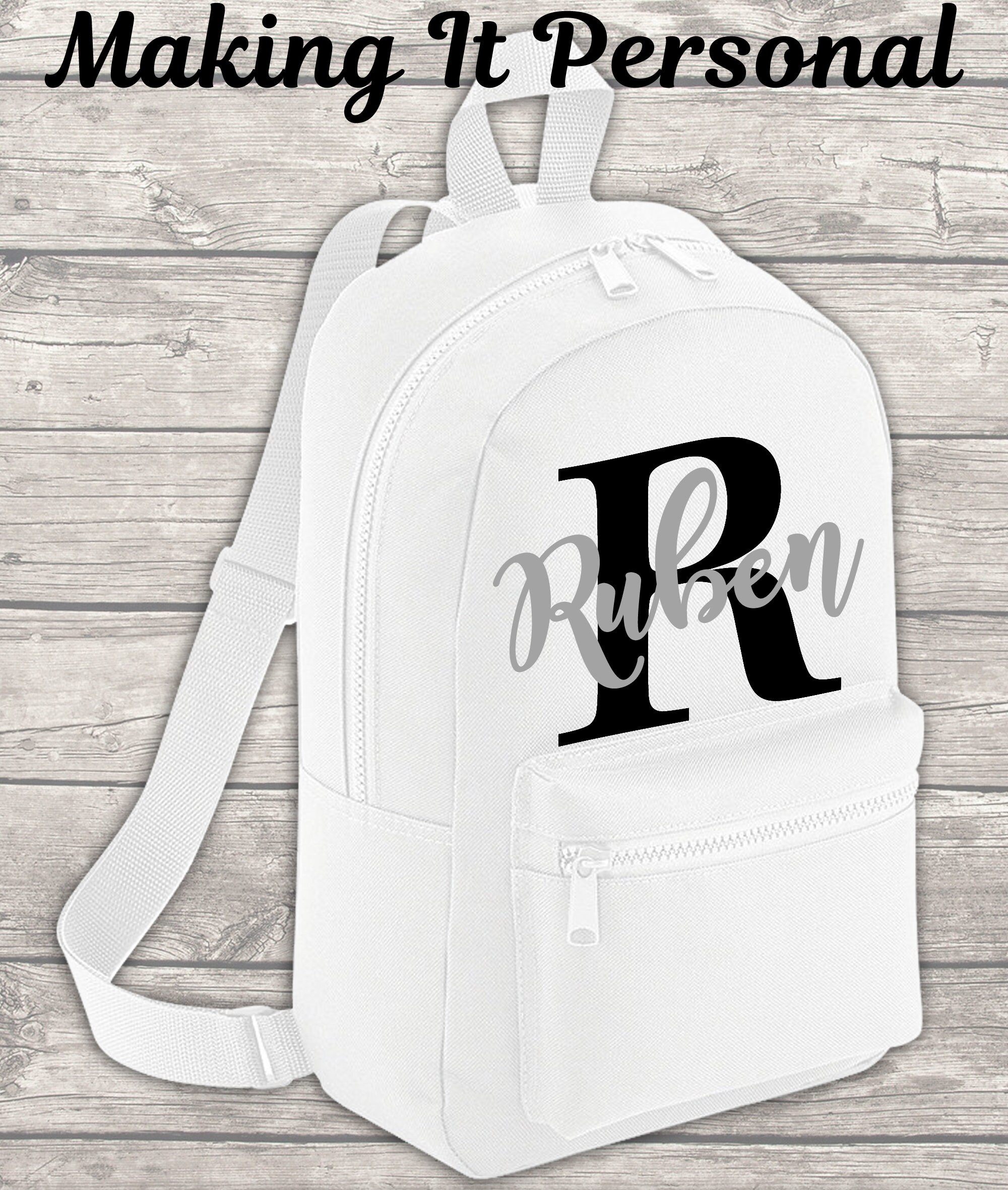 Personalised Mini Backpack ADD Your NAME and Initials Back To | Etsy