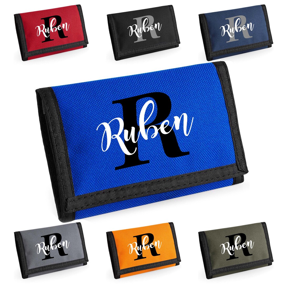 Personalised Children's Wallet: Custom Name Initial, School Trip Money ...