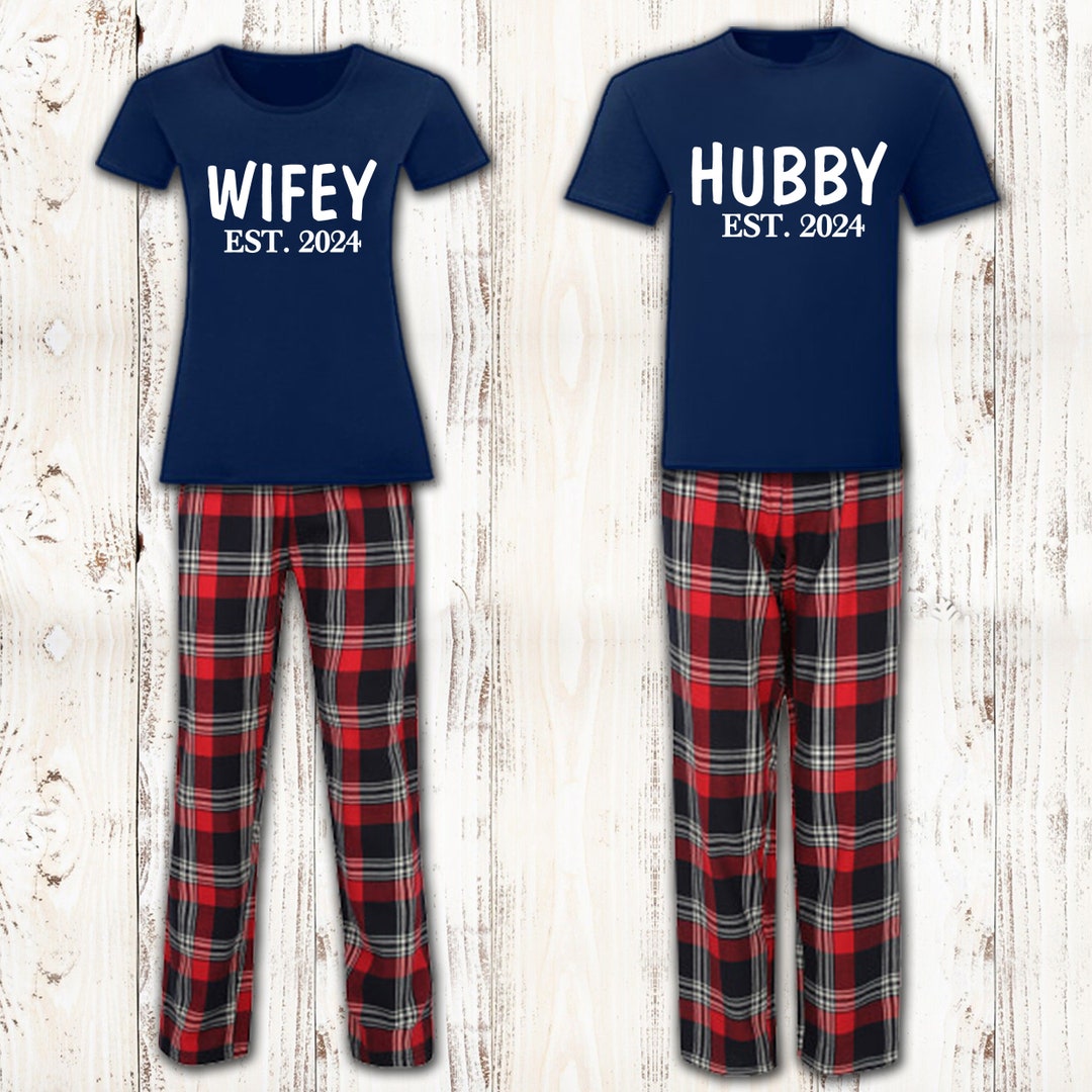 Personalised Pyjamas, Hubby & Wifey Matching Pyjamas, Mr and Mrs ...