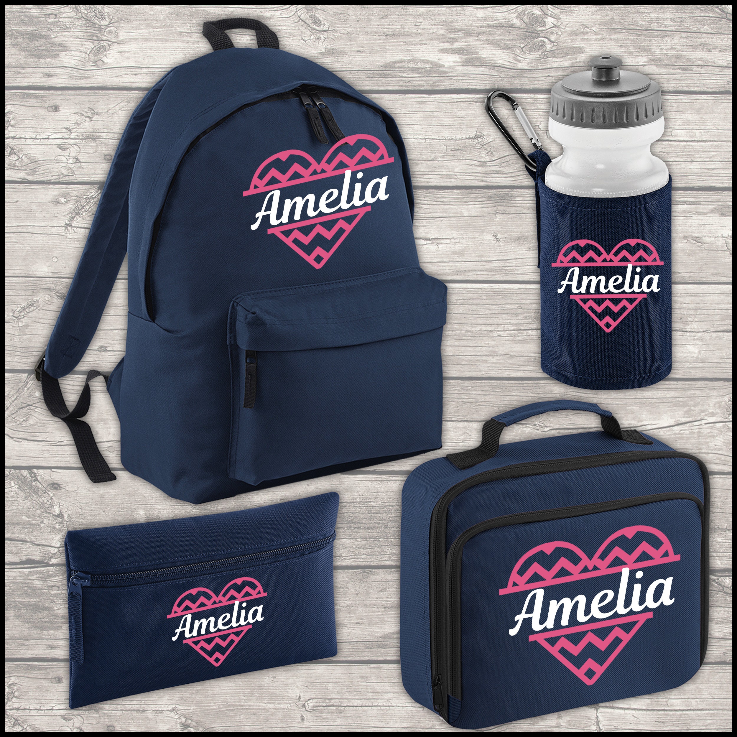 Personalised 9 Litre Backpack Water Bottle Lunch Bag - Etsy UK