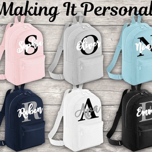 Personalised Mini Kids Initial Boys Girls Backpack Name Toddler School ...
