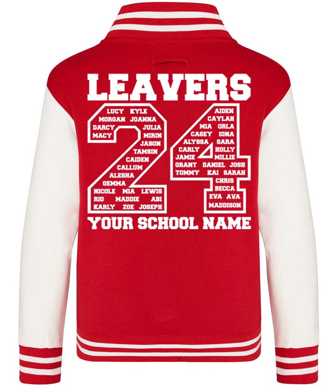 Leavers Varsity Jacket Kids and Adults Personalised Class of 2024 ...