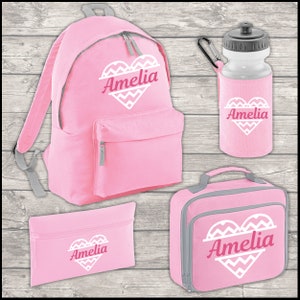 Personalised 9 Litre Backpack - Water Bottle - Lunch Bag - Pencil Case ...