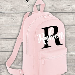 Personalised Mini Kids Initial Boys Girls Backpack Name Toddler School ...