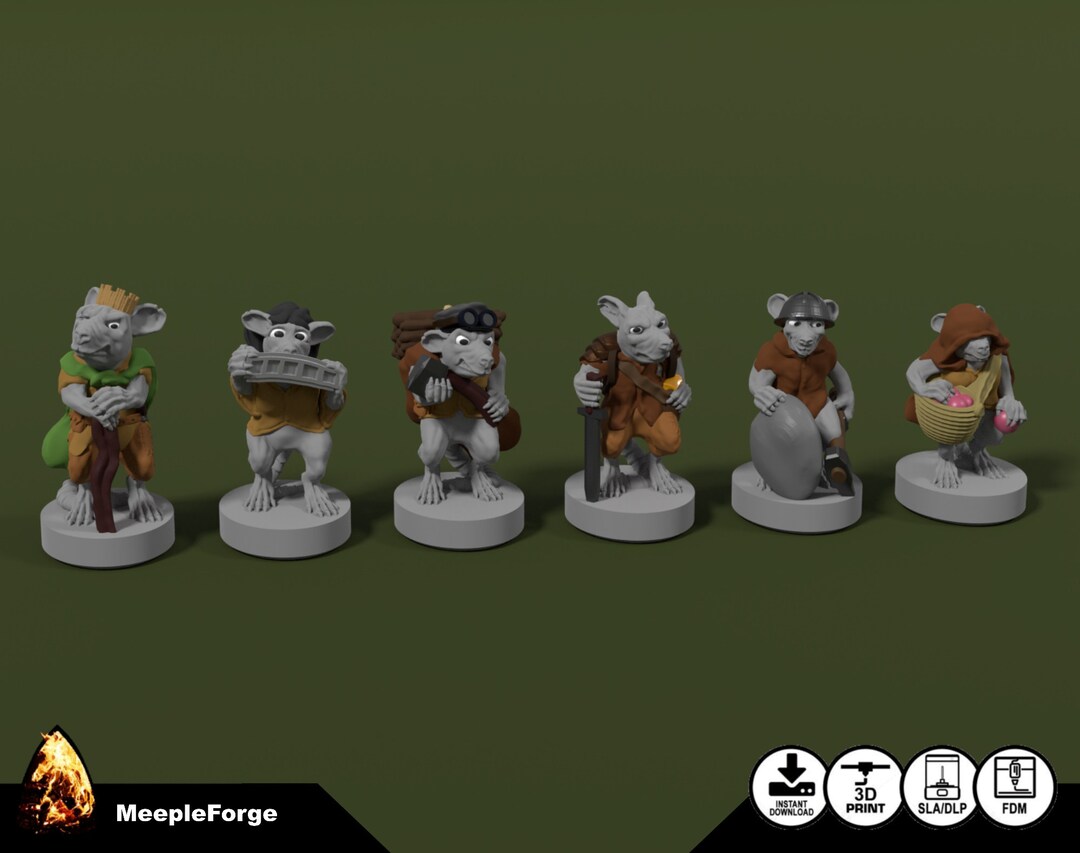 Everdell Upgraded Critters Rats - (STL File Download) - Etsy Everdell Upgraded Critters Rats - (STL File Download) - Etsy