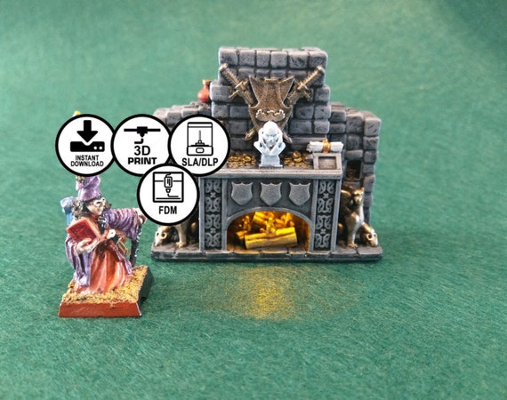 Light up Fireplace for Use With Heroquest STL File Download - Etsy