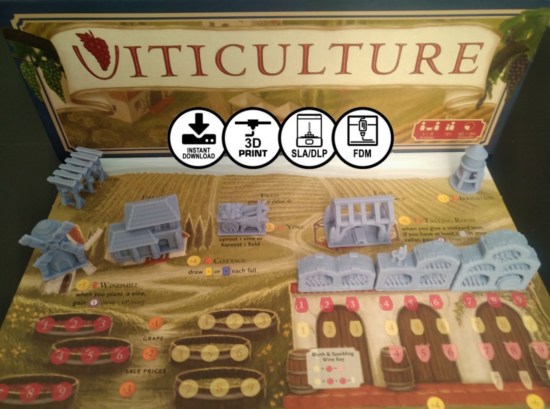 Viticulture Essential Edition Upgraded Buildings (STL File Download) - Etsy