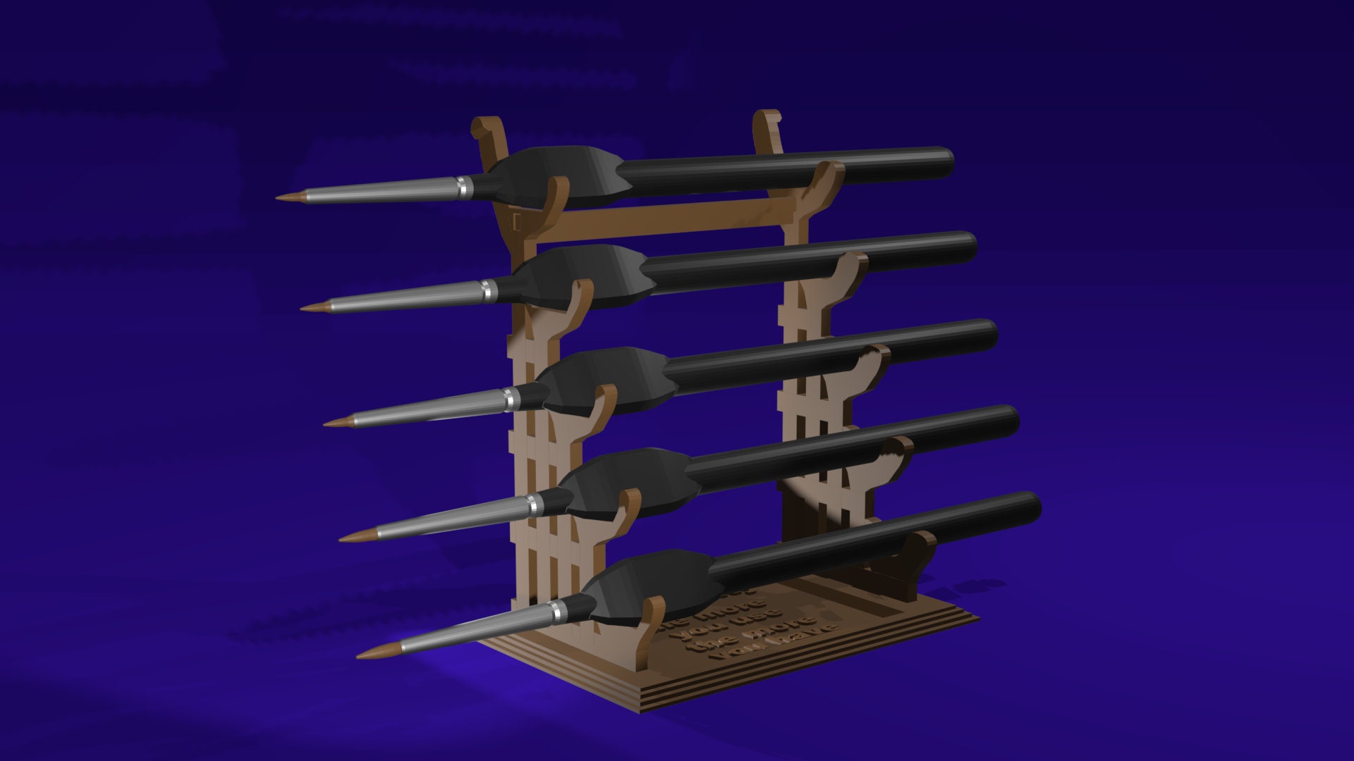 Samurai Style Paint Brush Display STL file download | Etsy