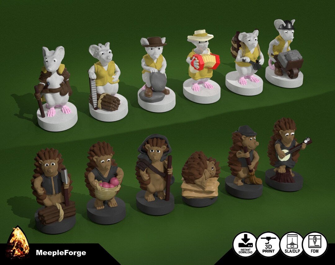 Everdell Upgraded Critters Mice and Hedgehogs - (STL File Download) - Etsy