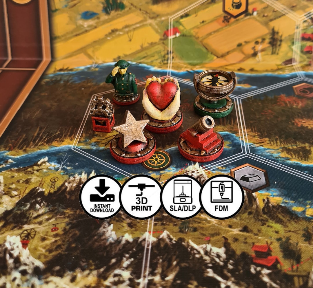 Scythe Upgraded Tokens Power, Encounter, Popularity, Star, Upgrade (STL ...