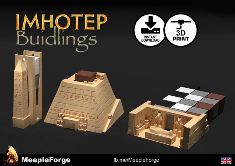 Imhotep Board Game Mini Buildings Temple Obelisk Pyramid - Etsy UK