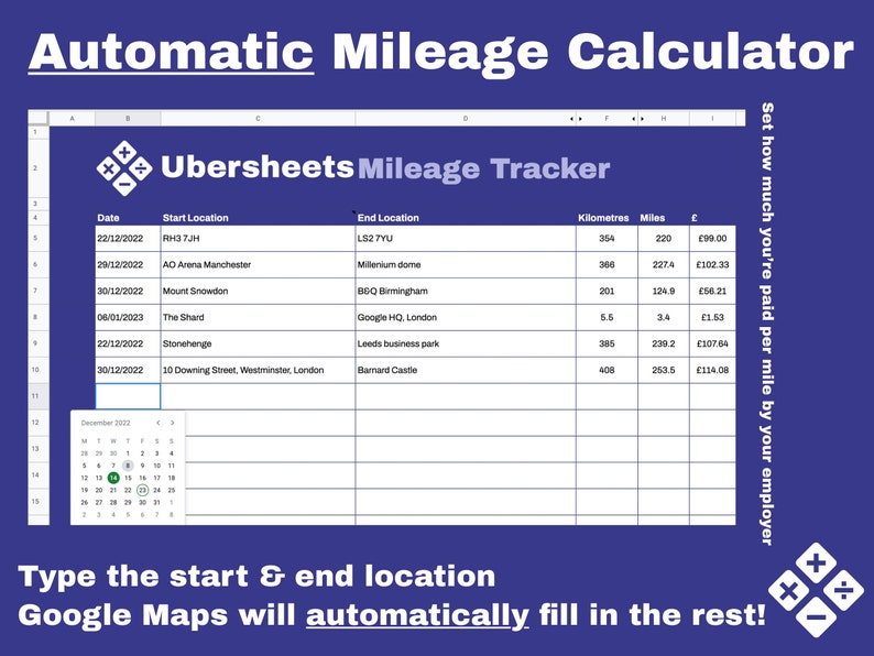Automatic Business Mileage Tracker (calculates Distance/money Based on ...