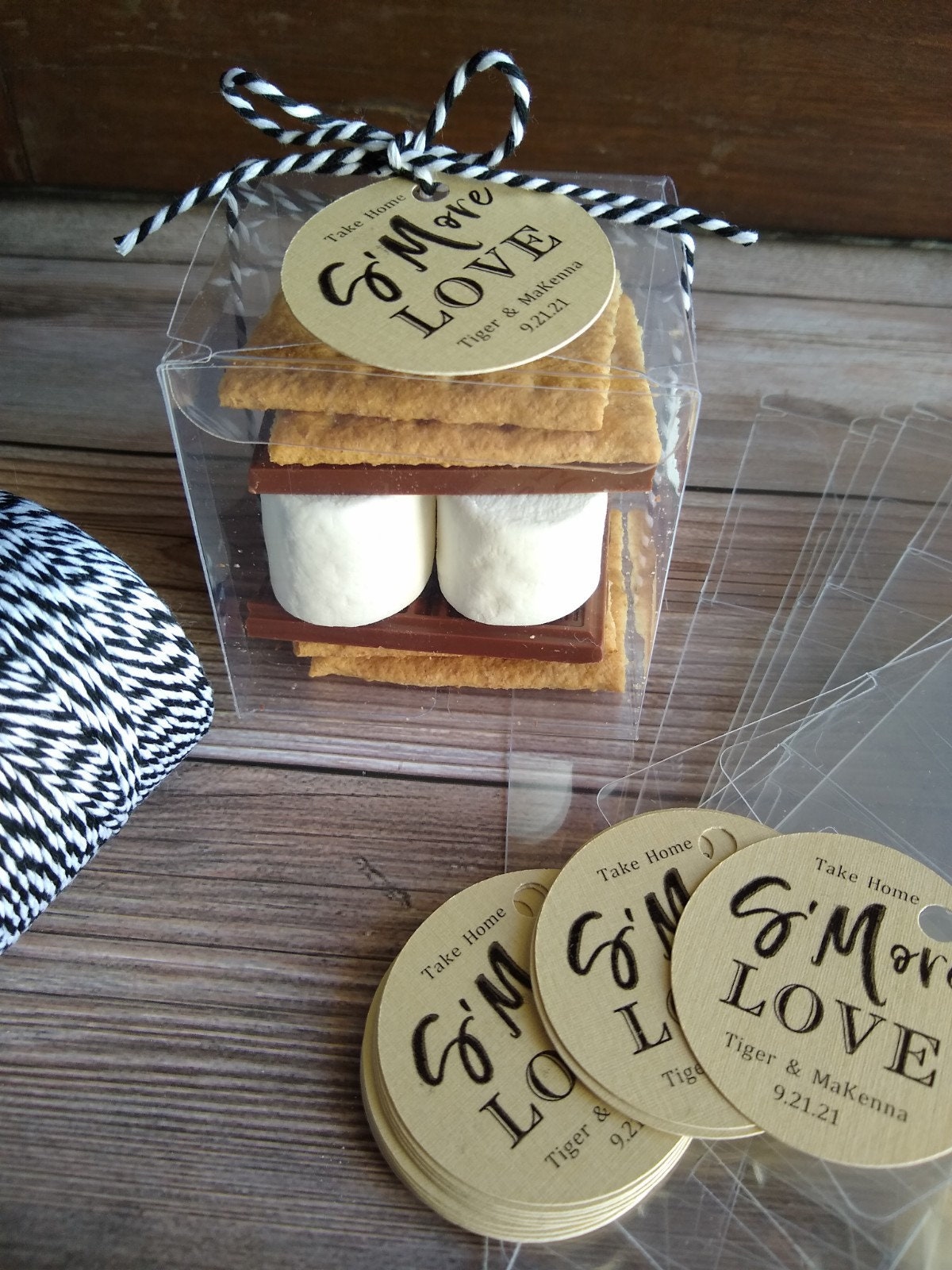 10 Clear S'more Love Wedding Favor Boxes ONLY 3"x3"x3" | Wedding ...