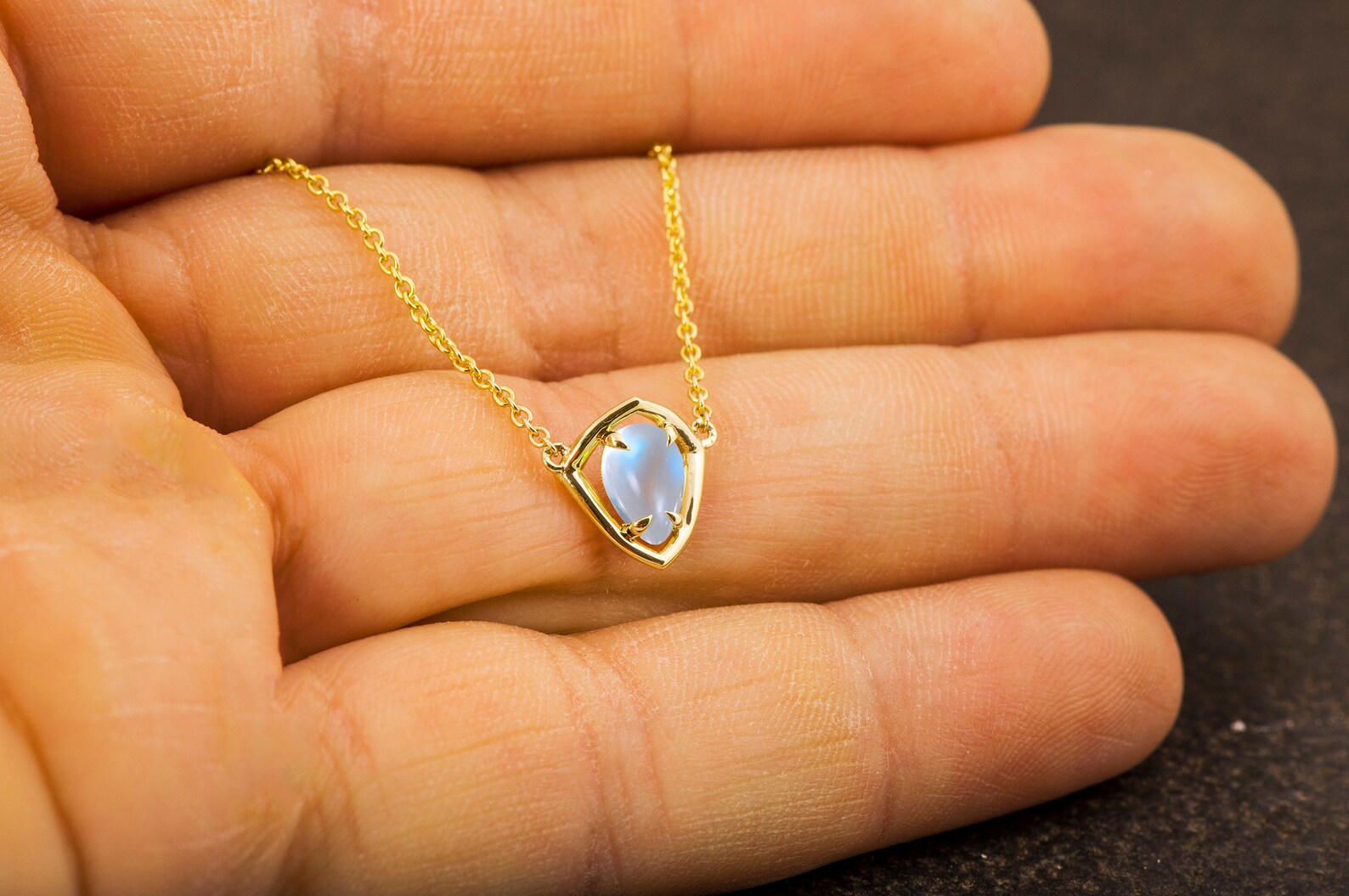 Pear Moonstone Pendant Rose Gold Moonstone Pendant - Etsy