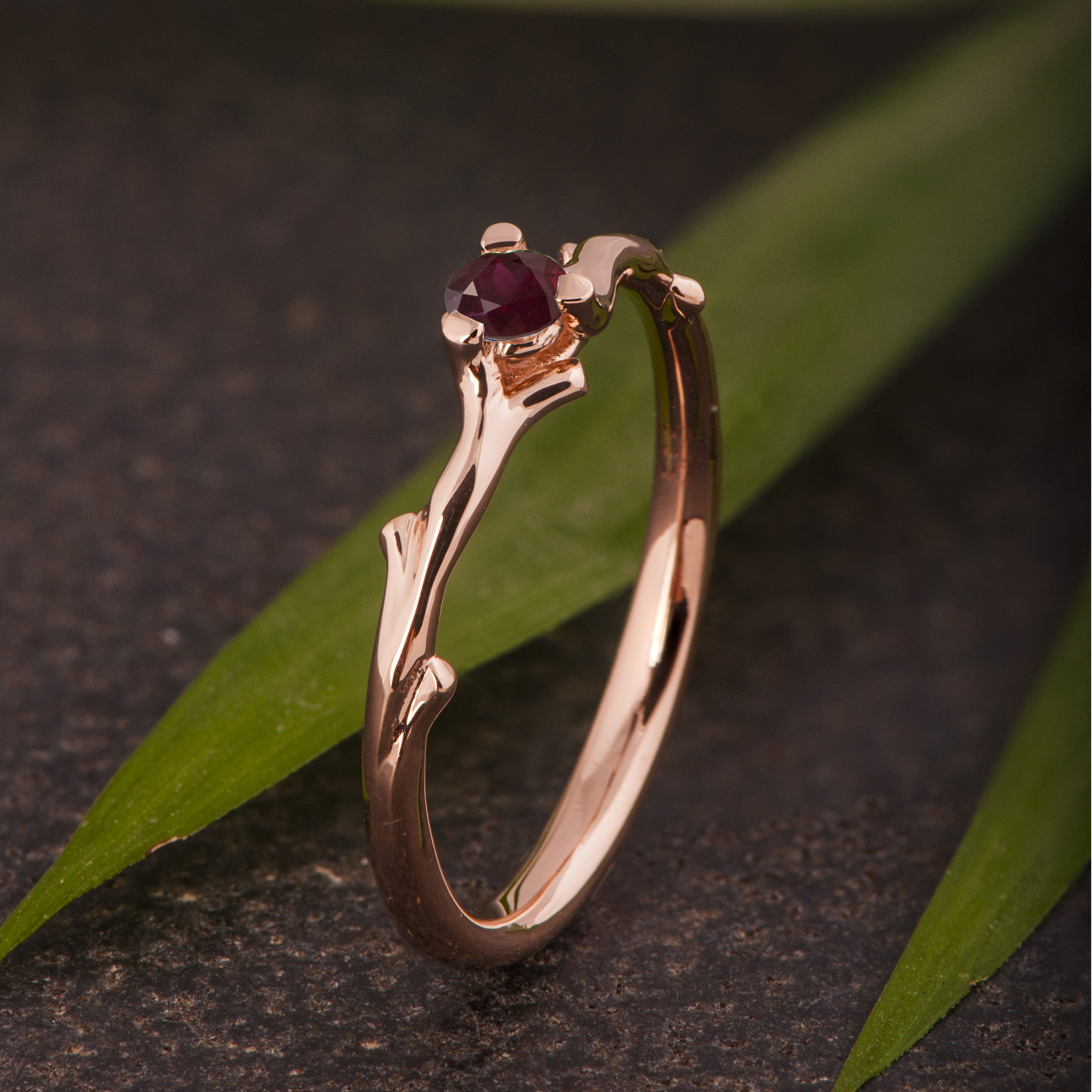 Twig Ruby Ring | Etsy