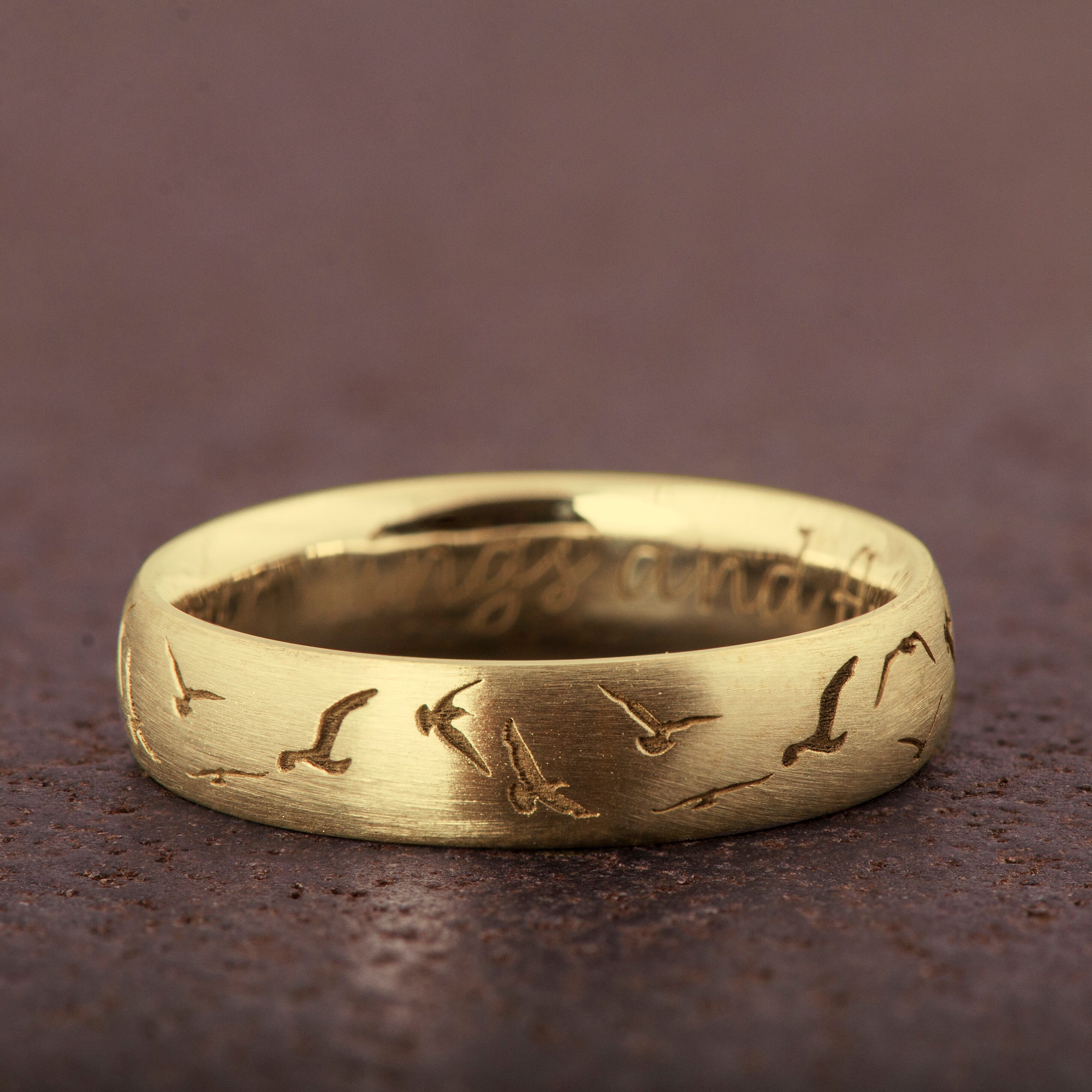 Birds Band Birds Ring Comfort Fit Ring Personalized Ring - Etsy