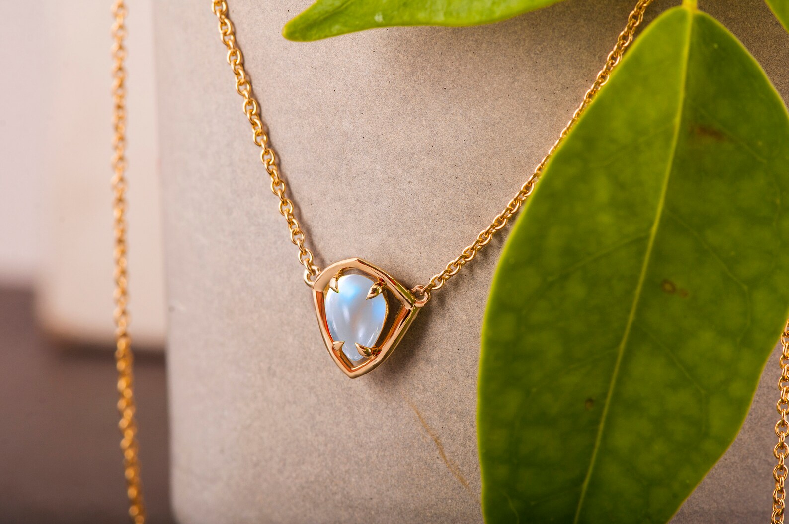 Pear Moonstone Pendant Rose Gold Moonstone Pendant - Etsy