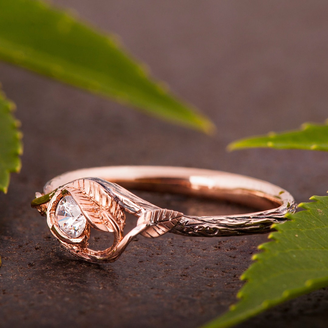 Leaves Diamond Ring - Etsy