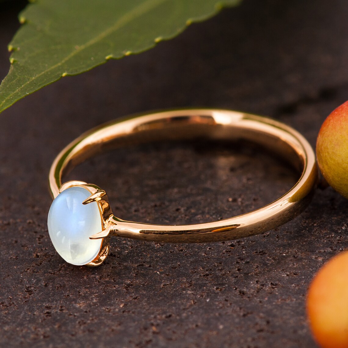 Moonstone Engagement Ring Oval Moonstone Ring Claw Setting | Etsy