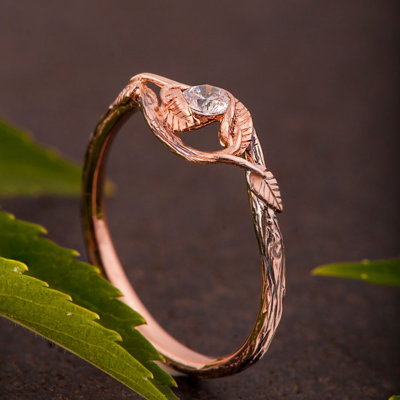 Leaves Diamond Ring - Etsy