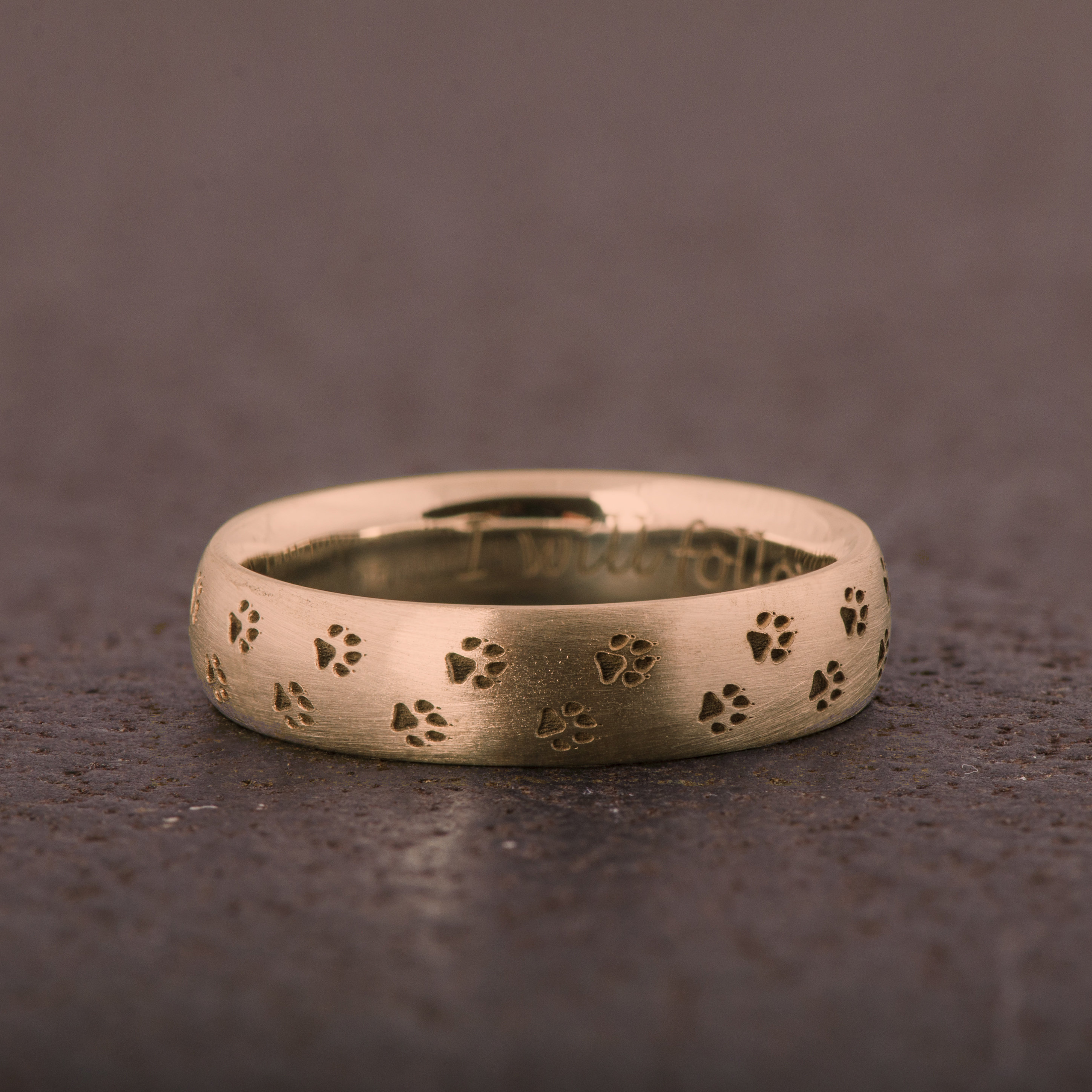 Cat Paws Band Cat Paws Ring Comfort Fit Ring Personalized | Etsy