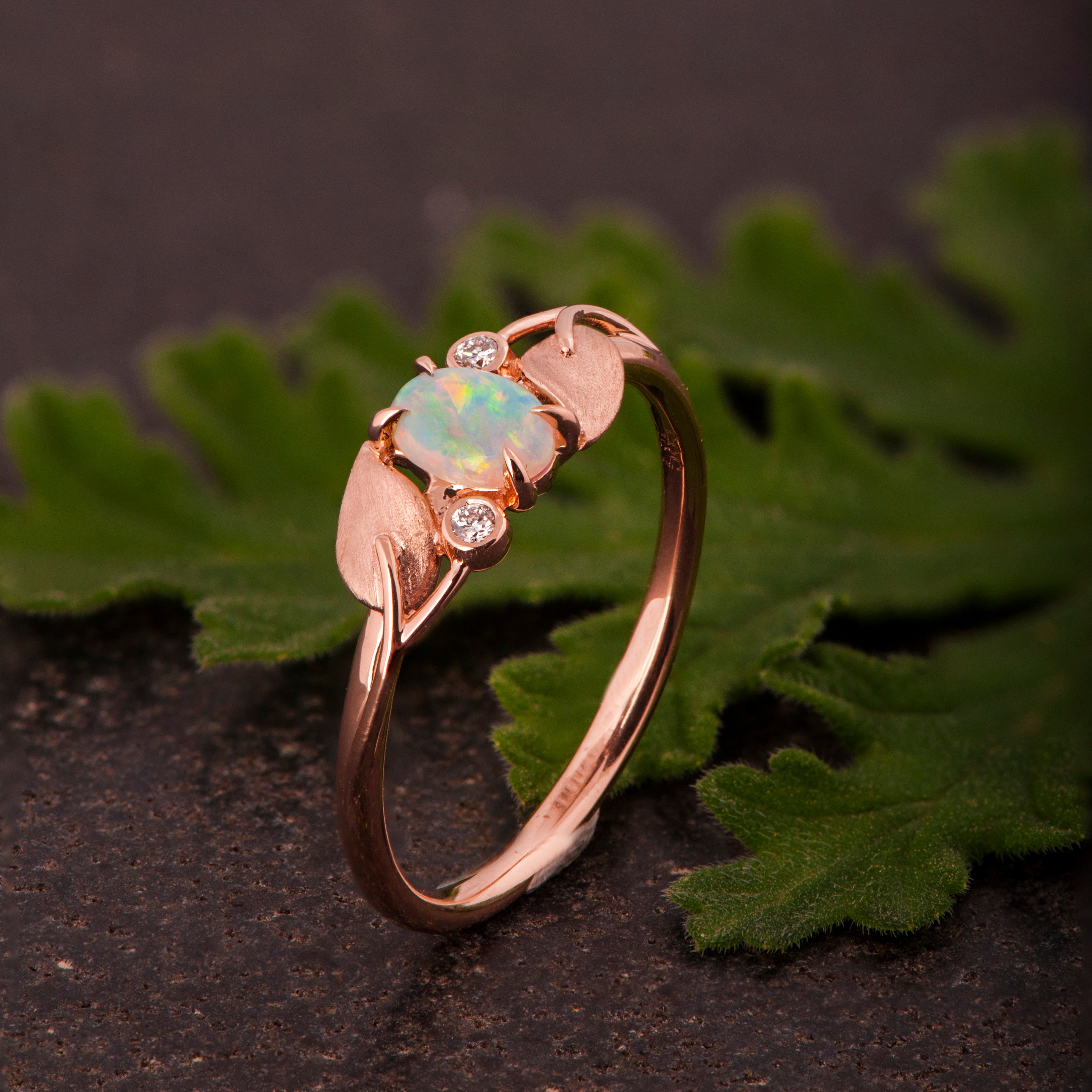 Opal Leaves Ring - Etsy