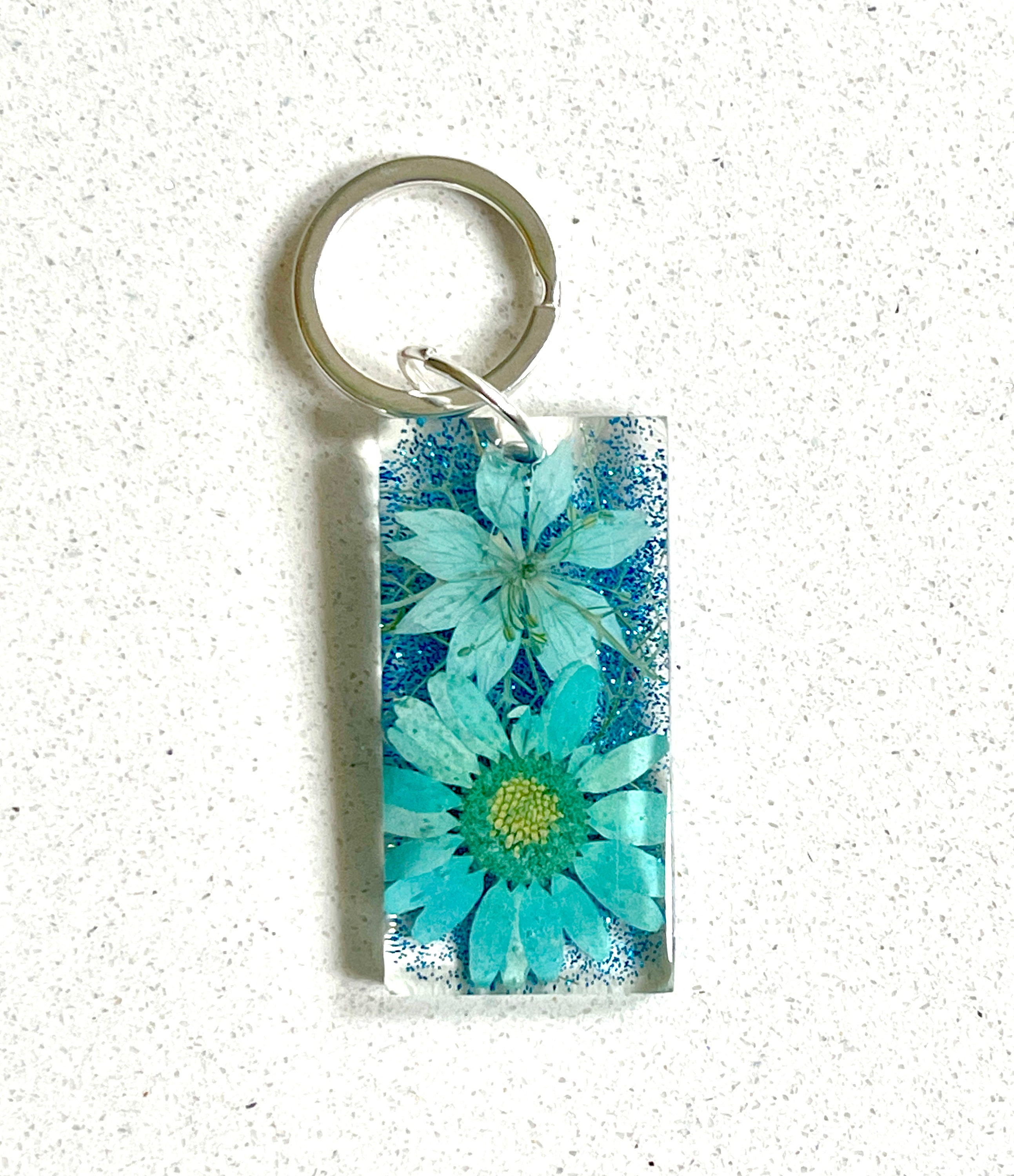 Keychain Fob * Musical Notes * Eco Resin * Sterling Silver * Hand Made ...