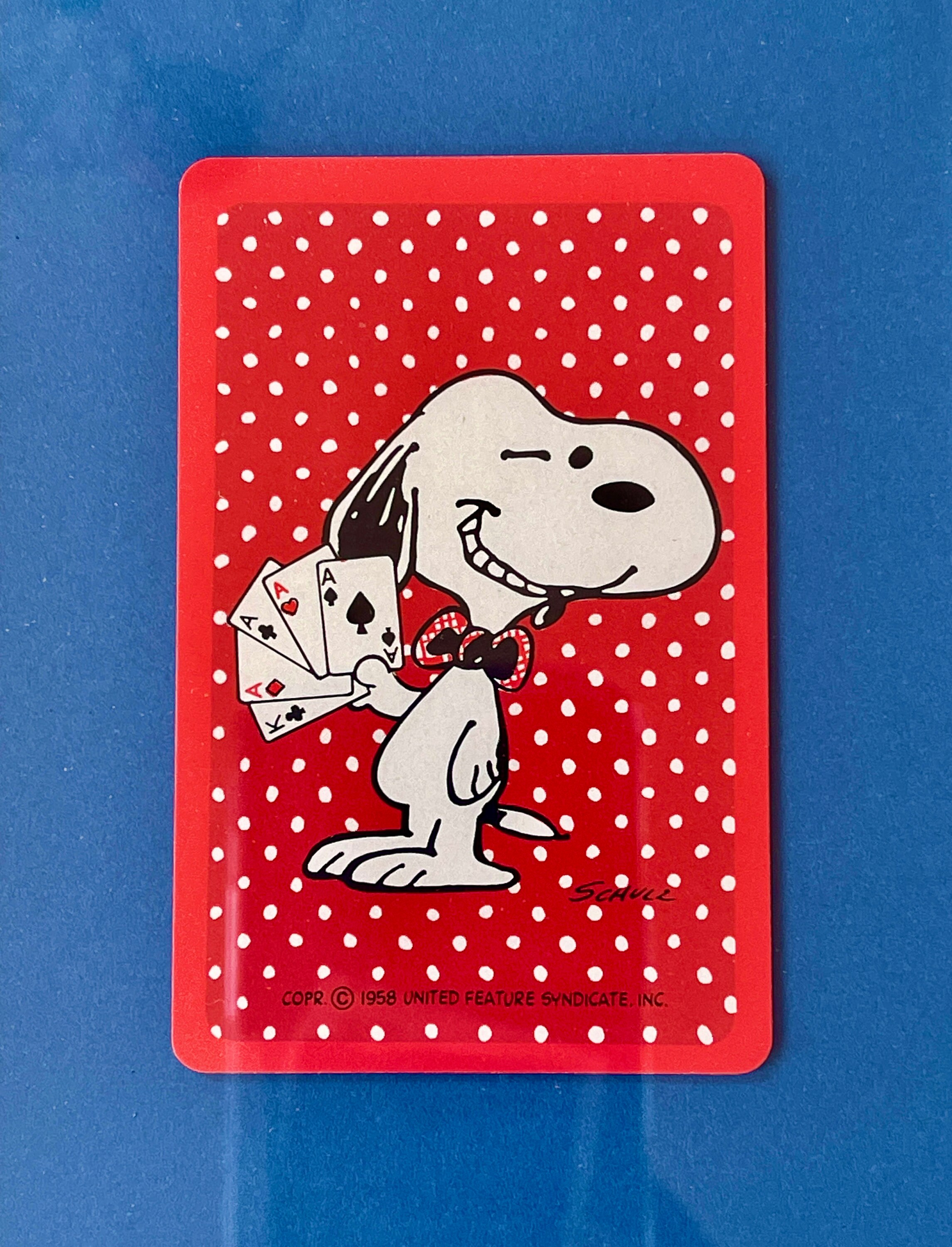 Snoopy Poker Face 1958 Peanuts Card Vintage Wall Art Gift - Etsy