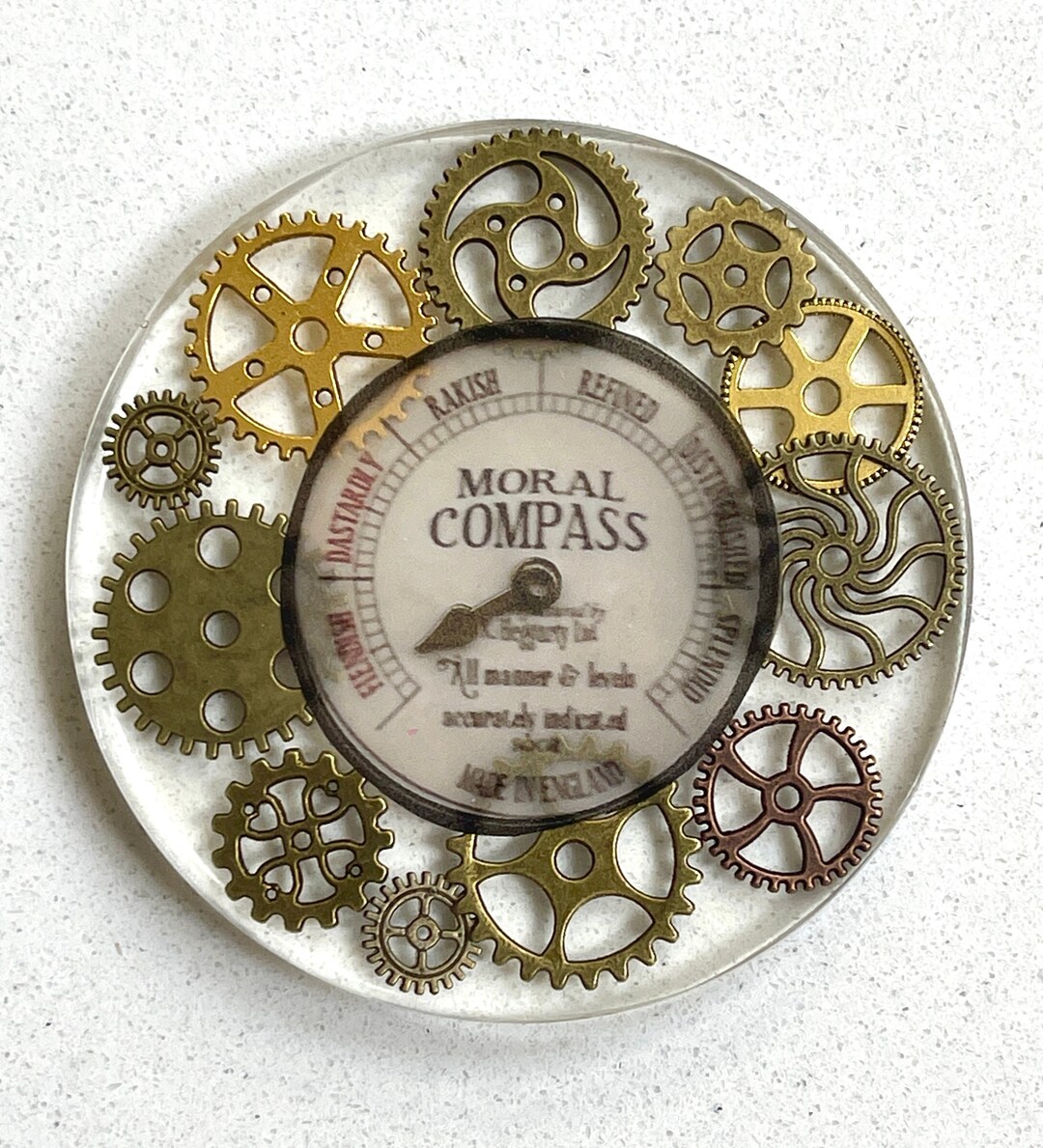 Steampunk Drinks Coaster * Moral Compass * Eco Resin * Hand Made Gift ...