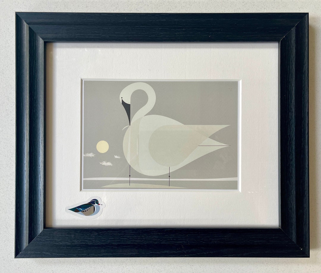 Swan Charley Harper Vintage 1950's Wall Art Christmas Gift - Etsy