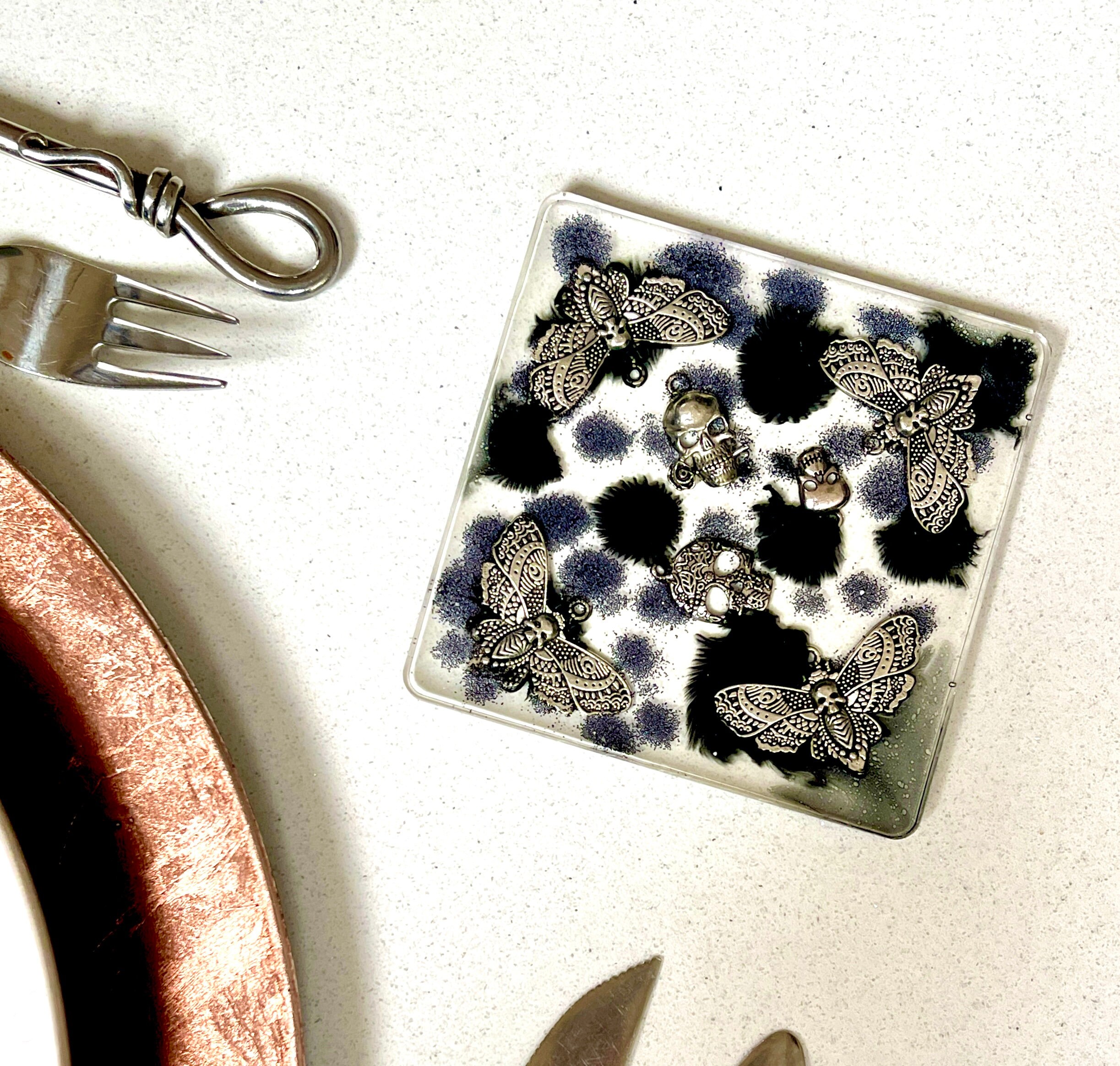 Steampunk Gothic Drinks Coasters Eco Resin Hand Made Gift - Etsy