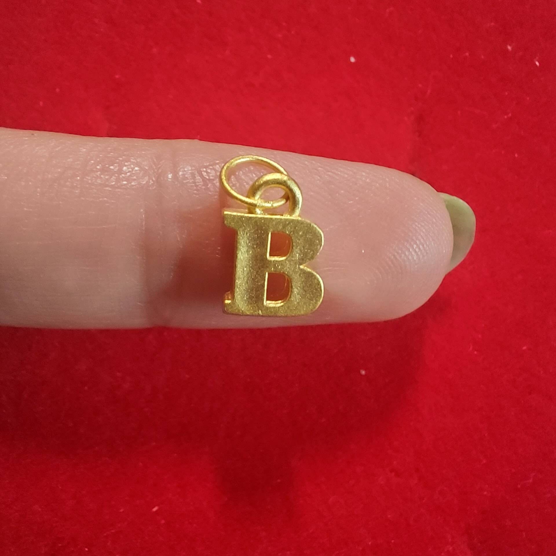 Real 999 24K Pure Gold Jewelry Initial Pendant Charm Necklace - Etsy