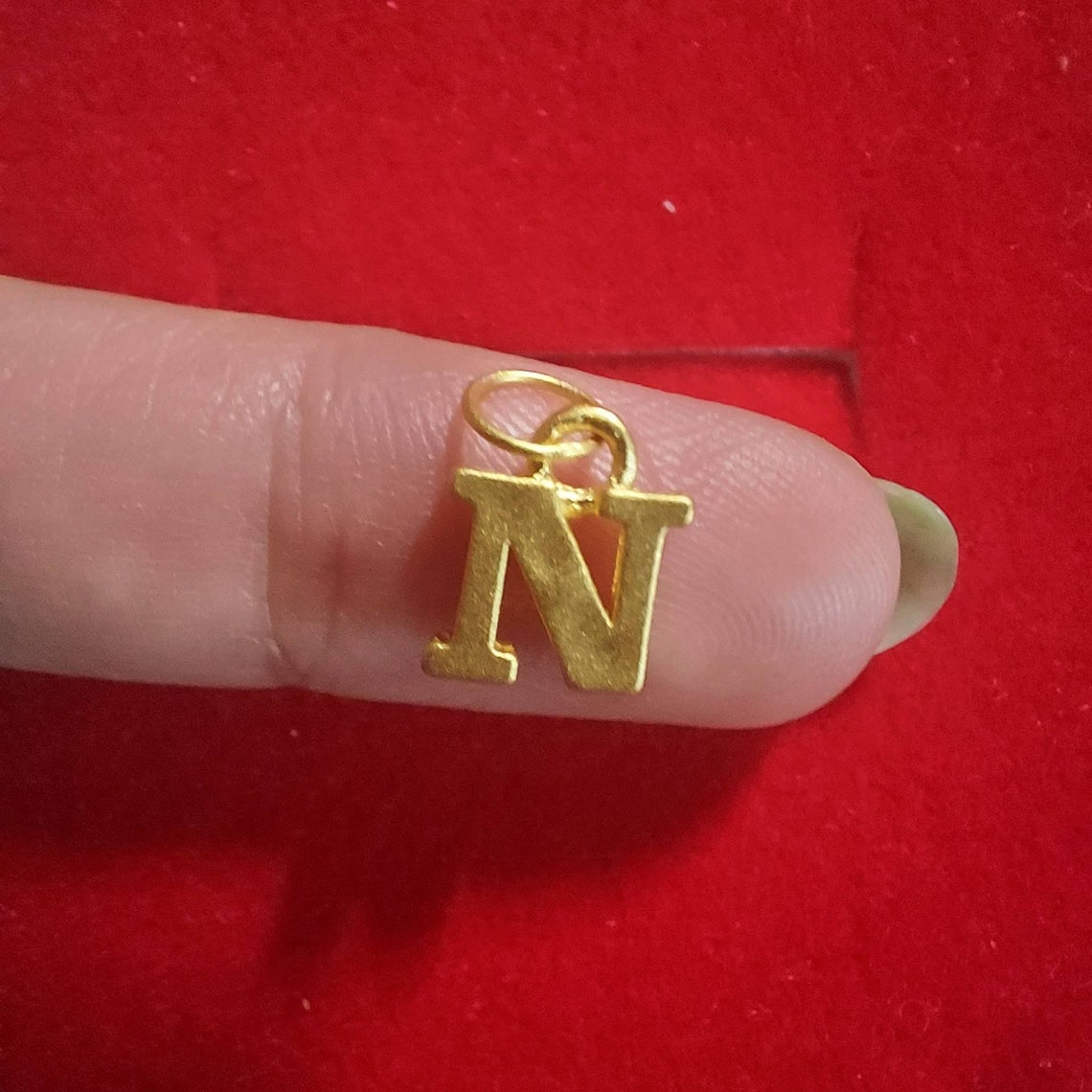 Real 999 24K Pure Gold Jewelry Initial Pendant Charm Necklace - Etsy
